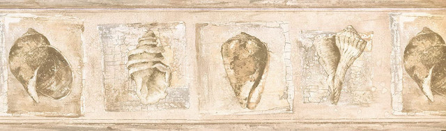 Classic Sea Beige Seashells Wallpaper Border 7"x15' Kb75519 - Beach ...