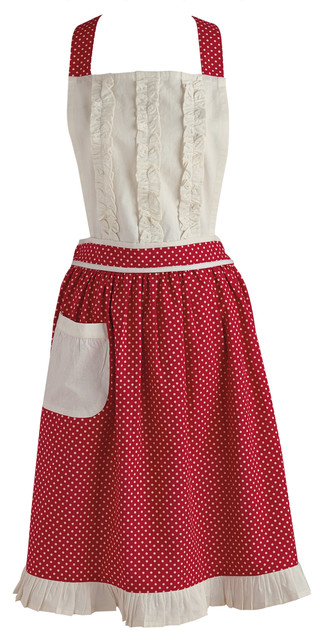 Red Polka Dot Vintage Apron - Traditional - Aprons - by Design Imports ...
