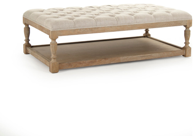 Rectangular Tufted Ottoman - French Country - Footstools And Ottomans ...
