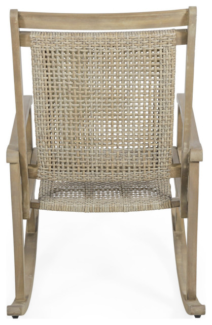 Lucas Outdoor Rustic Wicker Rocking Chair - Tropical - Outdoor Rocking ...