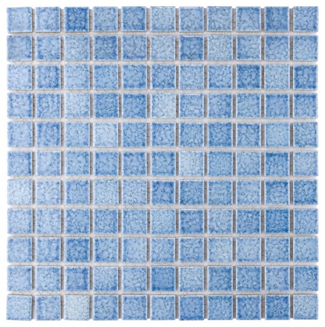 Fountain Porcelain Mosaic Floor and Wall Tile, Blue, Sample ...