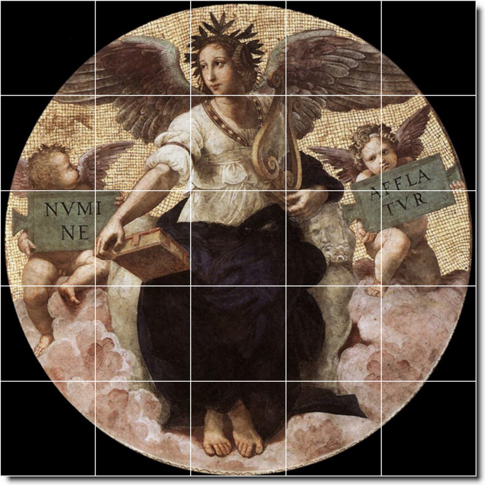 Raphael Religious Painting Ceramic Tile Mural #72, 60" Wide x 60" High ...