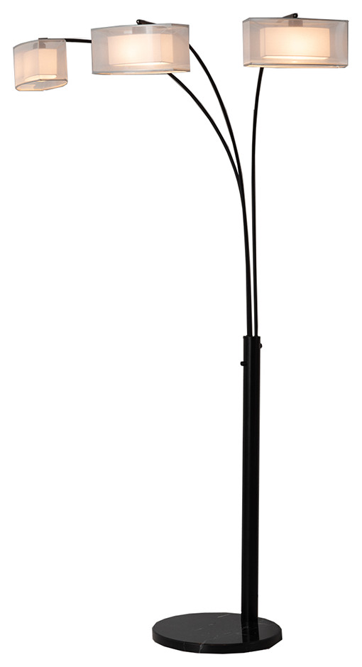 Amarillo 3 Light Arc Floor Lamp - Matte Black - Transitional - Floor ...
