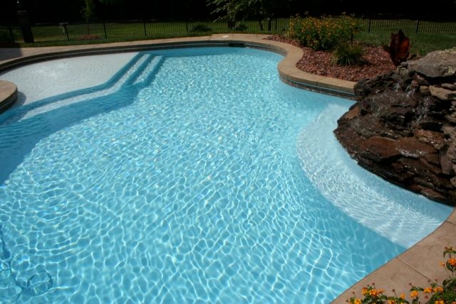 Water color starts with interior finish selection - Traditional - Pool ...