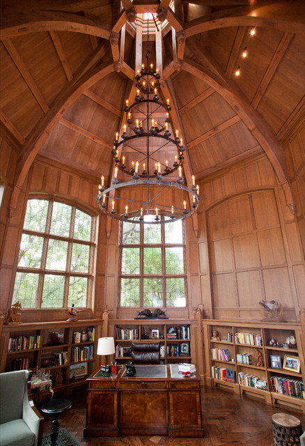 Octagon Library - Traditional - Home Office - Austin - by Texas Timber ...