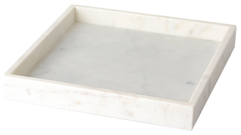 White Marble Square Tray - Traditional - Serving Trays - by Best Home Fashion | Houzz