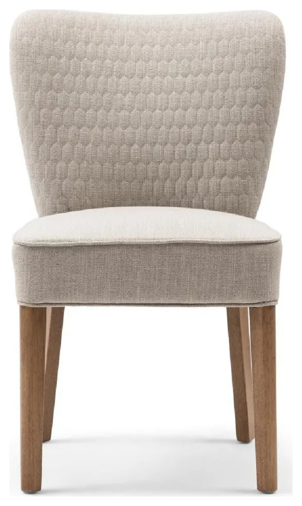 Hexagon-Pattern Linen Dining Chair | Rivièra Maison Louise ...