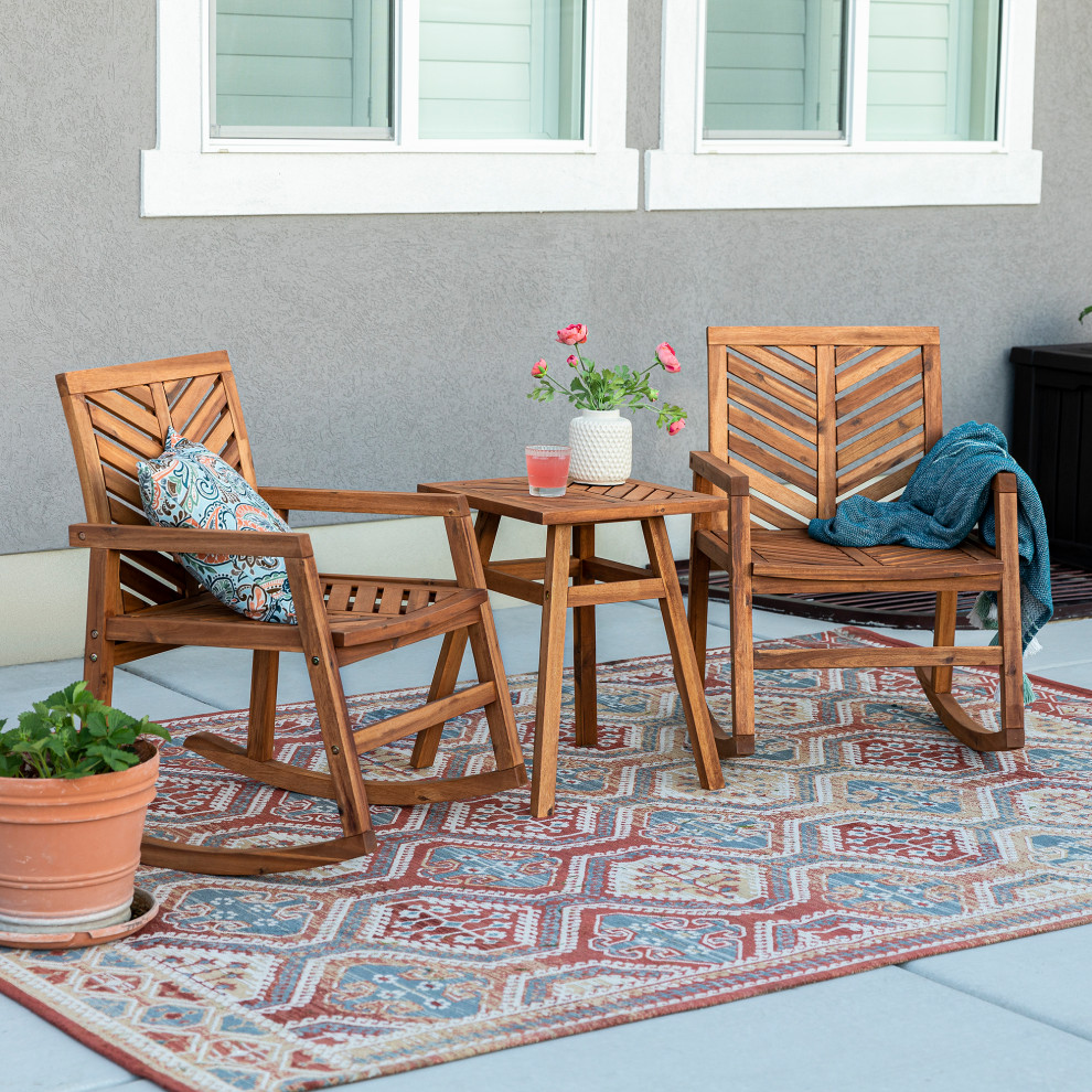 Outdoor Chevron Rocking Chair - Transitional - Outdoor Rocking Chairs ...