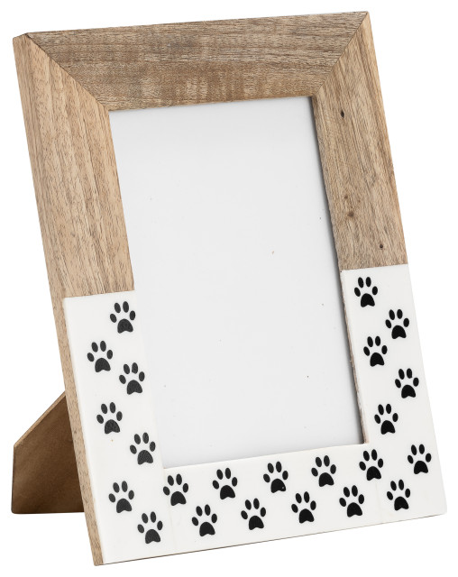 Wood, 5X7, Dog-Paws Photo Frame, White, 8x1x10 inches - Contemporary ...