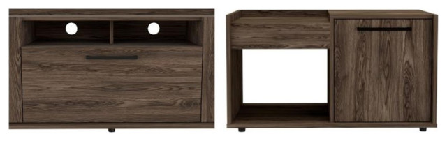 Home Square 2-Piece Set with Lyon Coffee Table & TV Stand in Dark ...