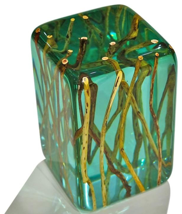 Green Branches Cube End Table - Contemporary - Side Tables And End ...