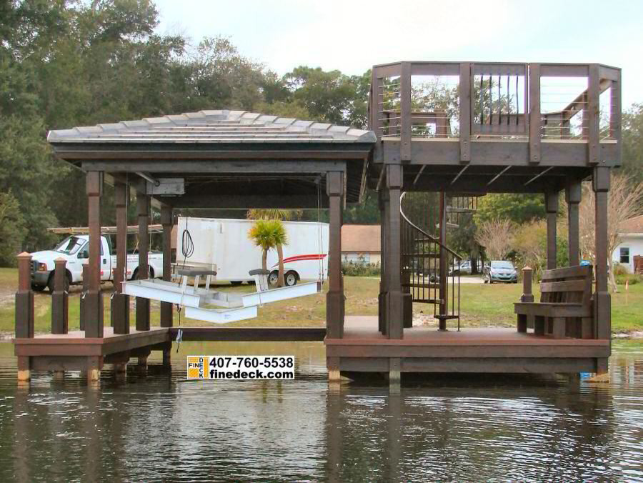 New Two Story Dock With Hip Roof Over a Boat Slip, Maitland FL ...