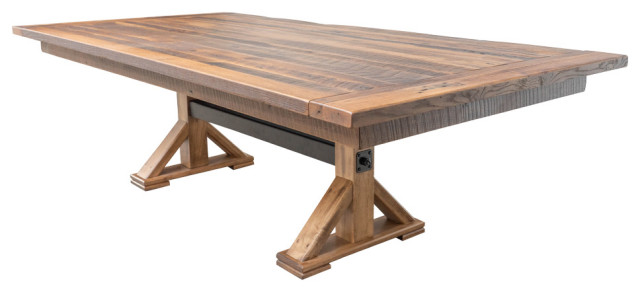 Arlington Farmhouse Barnwood Dining Table, 42"x78" - Rustic - Dining ...