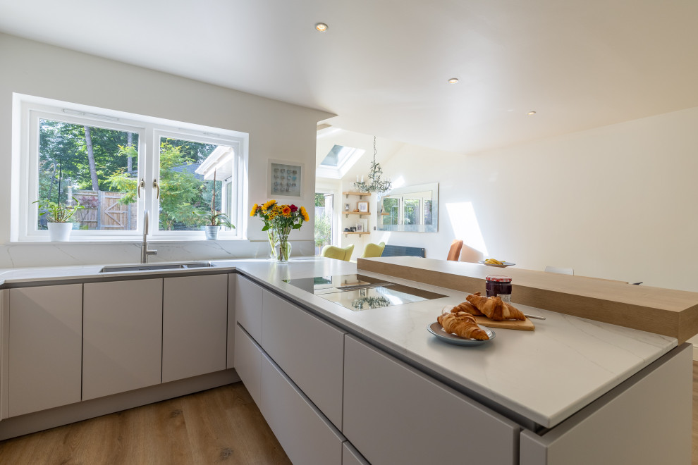 Satin Grey U shape Kitchen - Modern - Kitchen - Hampshire - by Eco ...