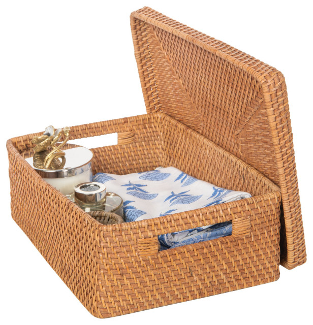 Loma Rattan Storage Box and Shelf Storage Basket - Tropical - Storage ...