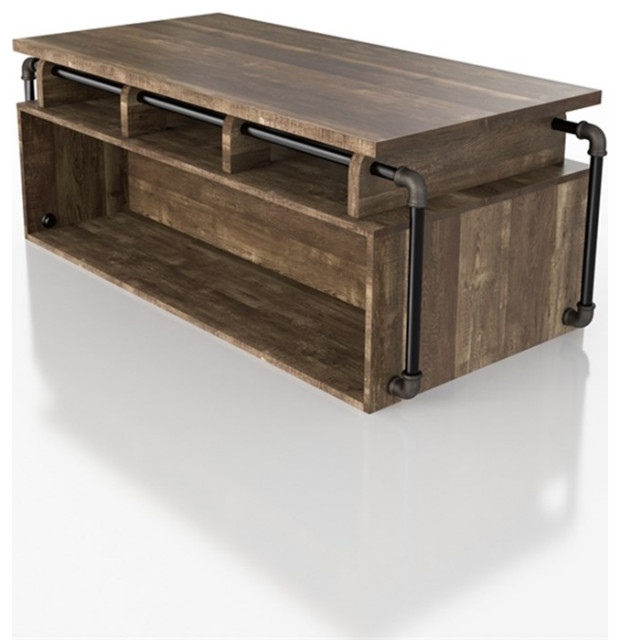 Bowery Hill Modern Wood Lift-Top Coffee Table in Reclaimed Oak ...