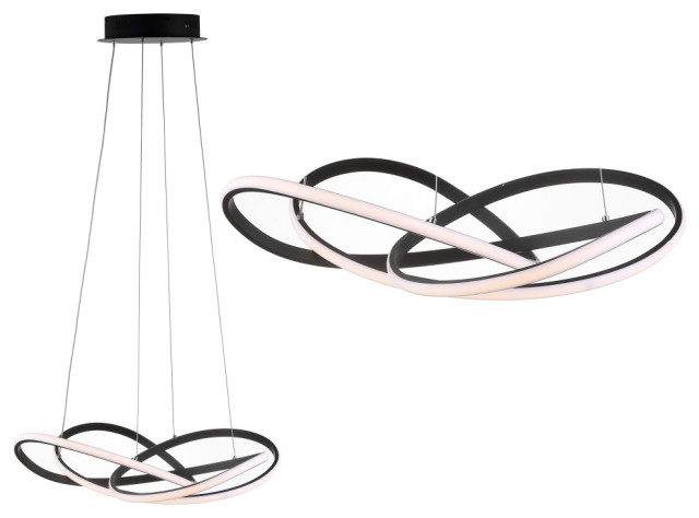 Alexia Abstract Integrated LED Metal Adjustable Pendant - Modern ...