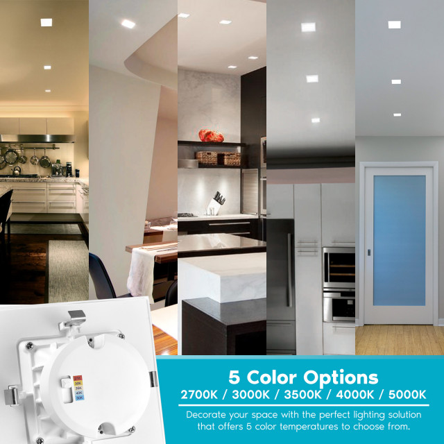 Luxrite 12 Pack 4" Square Recessed LED Can Light 5 Color Option ...