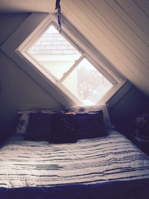 Slanted window covering?