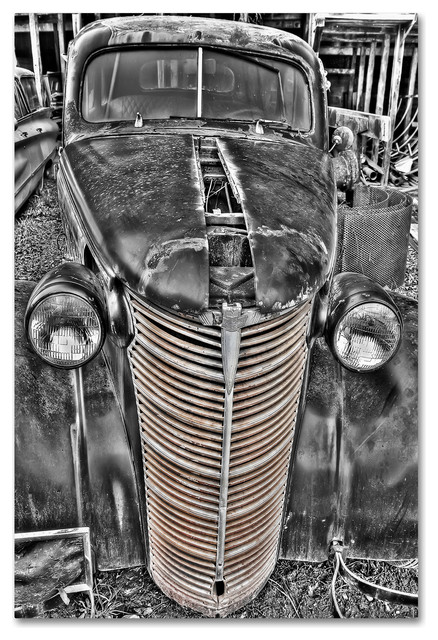 Bob Rouse '038 Chevy Sedan Bw' Canvas Art, 16"x24" - Rustic - Prints ...