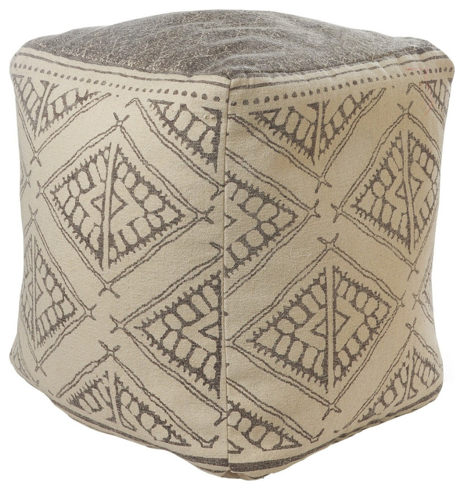 Handmade Geometric Rustic Farmhouse Pouf - Scandinavian - Floor Pillows ...
