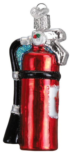 Old World Christmas 32296 Fire Extinguisher Blown Glass Ornament ...