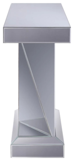 Unique Console Table, Faceted Mirrored Design With Triangular Faux ...