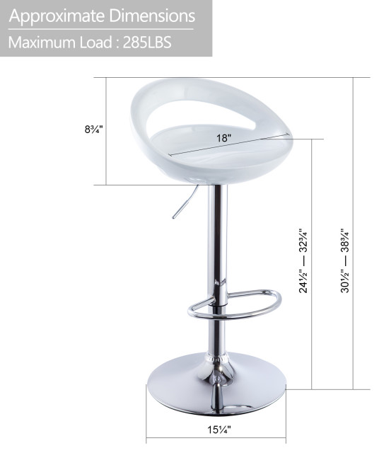 Set of 2 Glossy Low-Back Swivel ABS Bar Stools - Contemporary - Bar ...
