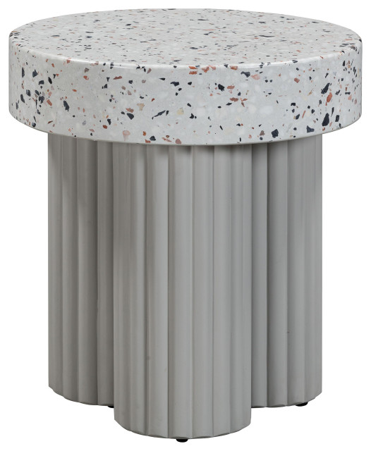 Clover Faux Terrazzo Indoor / Outdoor Round Side Table - Transitional - Outdoor Side Tables - by ...