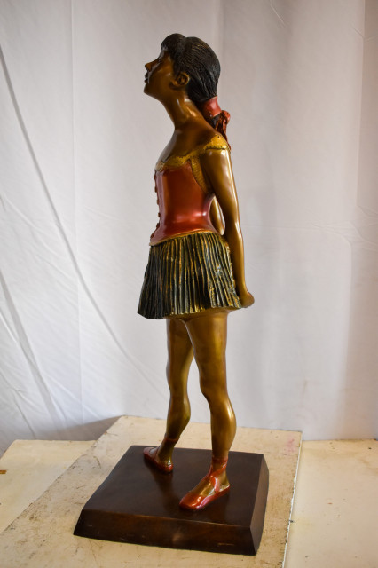 Edgar Dega Replica, Ballerina in Confident Stance Bronze Statue 13" x ...