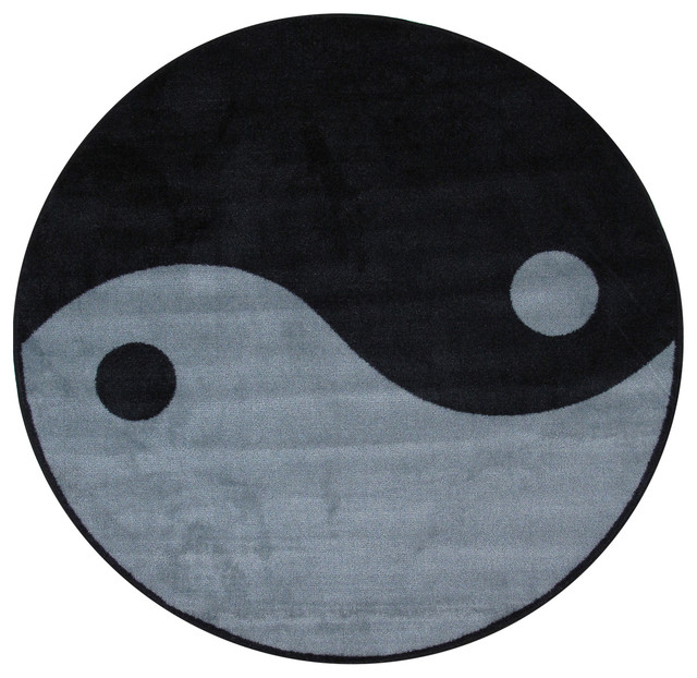 Fun Rugs Fun Time Shape Collection Ying Yang Area Rug, 51"x51" - Asian ...