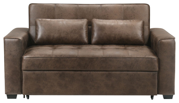 Brooklyn Sofa Sleeper, Walnut, Queen - Contemporary - Sleeper Sofas - by D&D Companies | Houzz