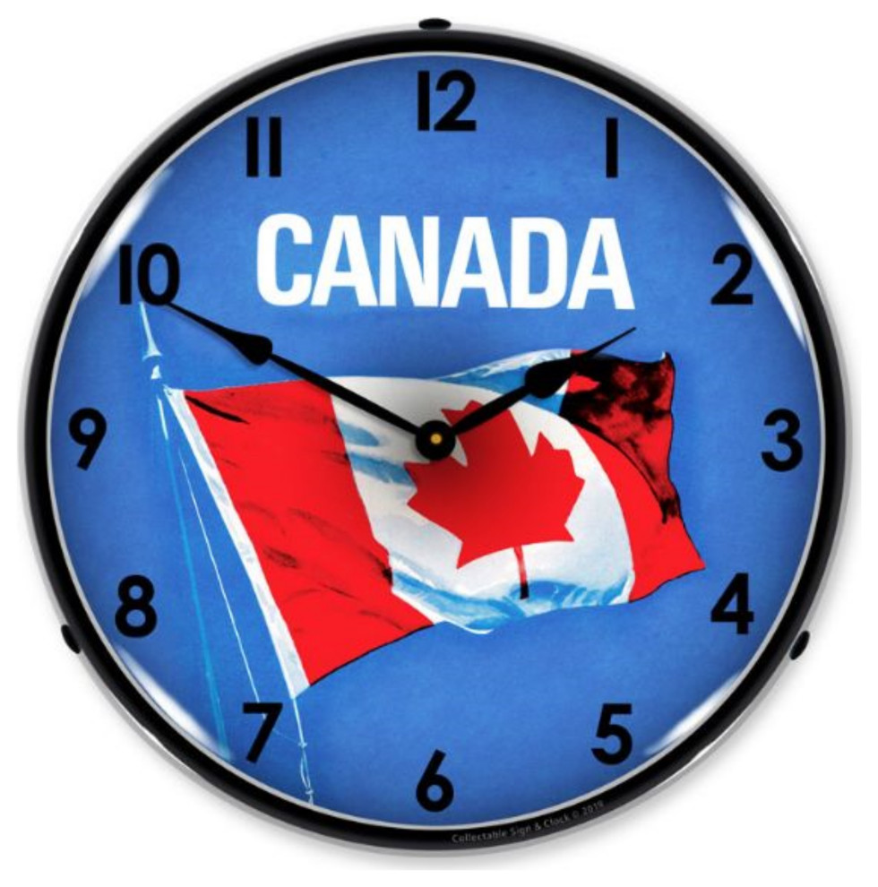 1903895 Canadian Flag Clock - Contemporary - Wall Clocks - by ...