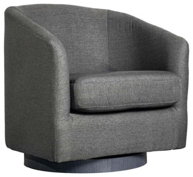 Dark Gray Swivel Club Chair, Gray - Modern - Armchairs And Accent ...