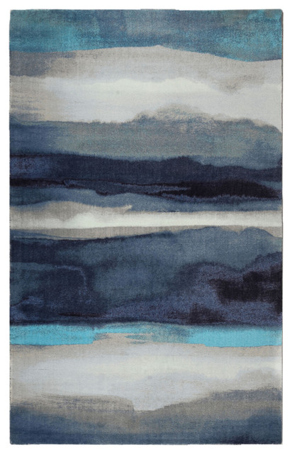 Blue Canvas Contemporary Modern Area Rug, 7'6" x 9'6" - Contemporary ...