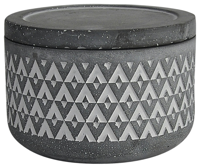 Cem, 5" Covered Aztec Jar, Gray - Contemporary - Decorative Jars And ...