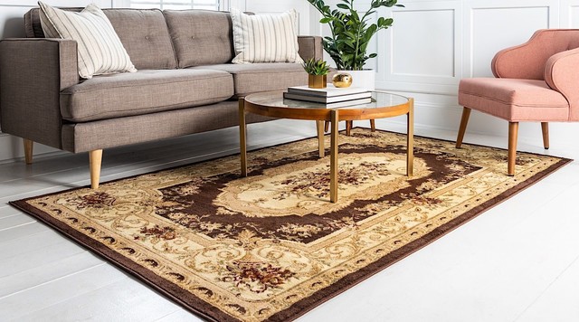 Traditional Royale Bark Area Rug, 4' Square - Victorian - Area Rugs ...