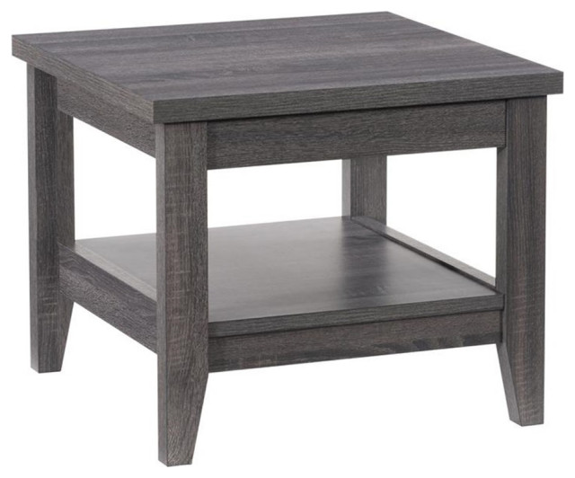 Atlin Designs Square Mid-Century Engineered Wood Side Table in Dark ...