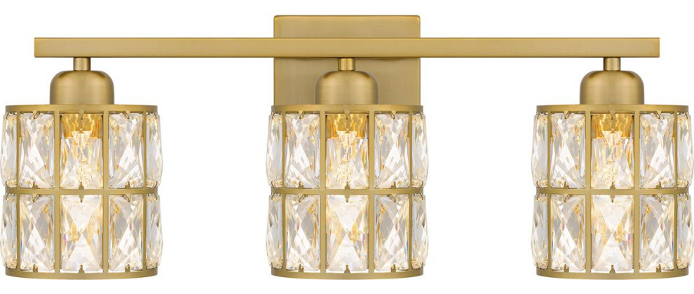 Gibson 3 Light Bathroom Vanity Light, Aged Brass - Contemporary ...