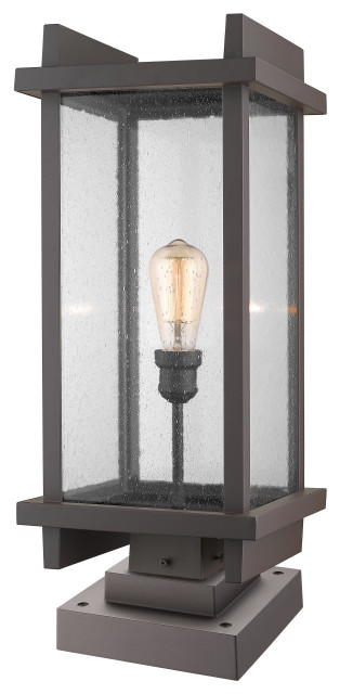 Z-Lite 1 Light Outdoor Pier Mounted Fixture, Deep Bronze, 565Phbs-Sqpm ...