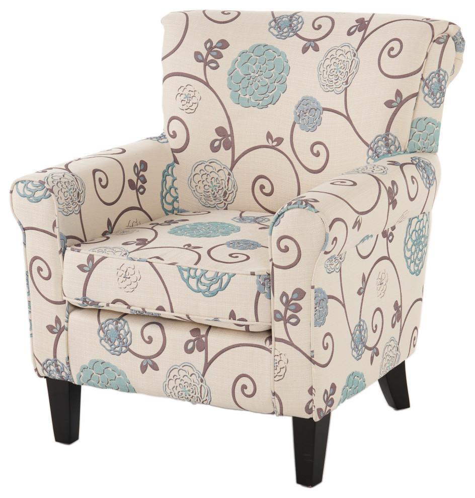 GDF Studio Roseville Floral Design Club Chair - Transitional ...