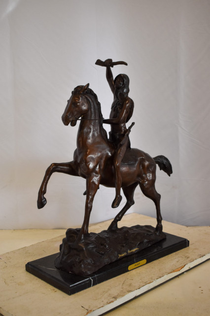 Remington Replica of The Scalp Bronze Statue 22" x 6" x 26"H ...