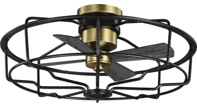 Progress Loring 35.5" Rebar Ceiling Fan Black - Transitional - Ceiling ...