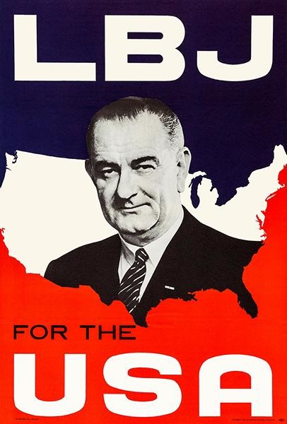 LBJ For The USA, 1964, Presidential Campaign Poster - Contemporary ...