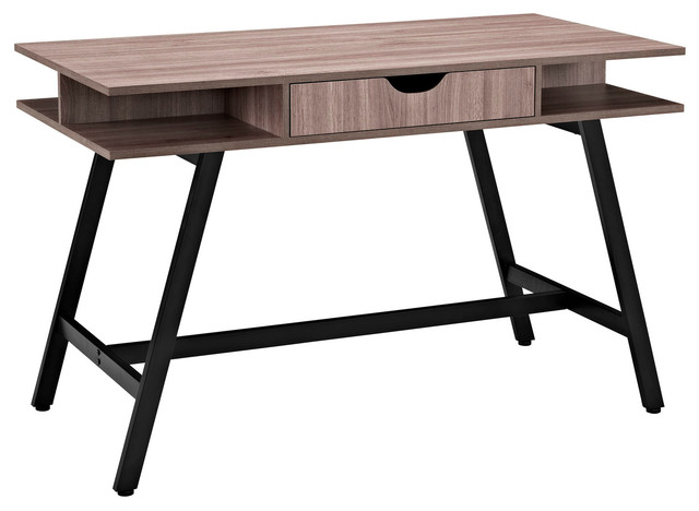 Modern Contemporary Desk, Brown Wood - Contemporary - Desks And Hutches ...