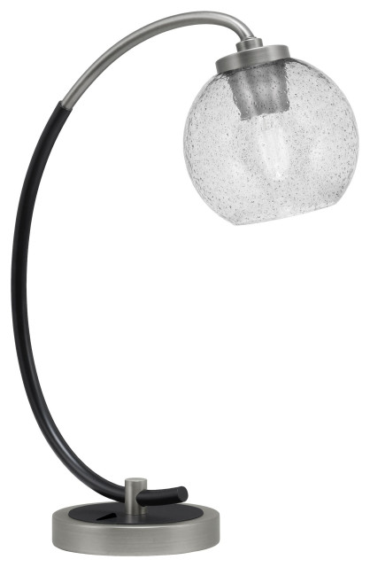 1-Light Desk Lamp, Graphite/Matte Black Finish, 5.75" Smoke Bubble ...