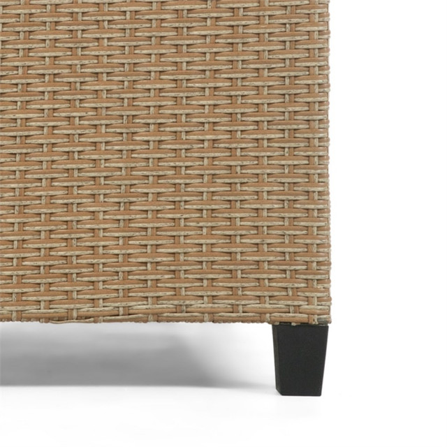 Muse & Lounge Co. Fields Outdoor Patio Bench in Natural PE Wicker ...