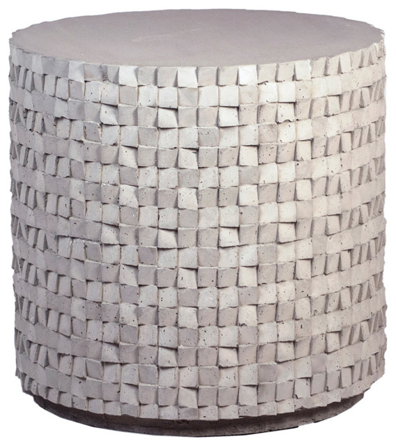 Jenga Outdoor Round Side Table - Transitional - Outdoor Side Tables ...