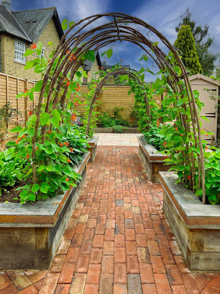 Hazel Arches with Runner Beans - Traditional - Landscape - Kent - by ...