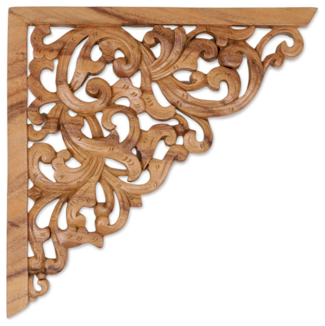 NOVICA Forest Corner And Wood Relief Panel - Traditional - Wall Accents ...
